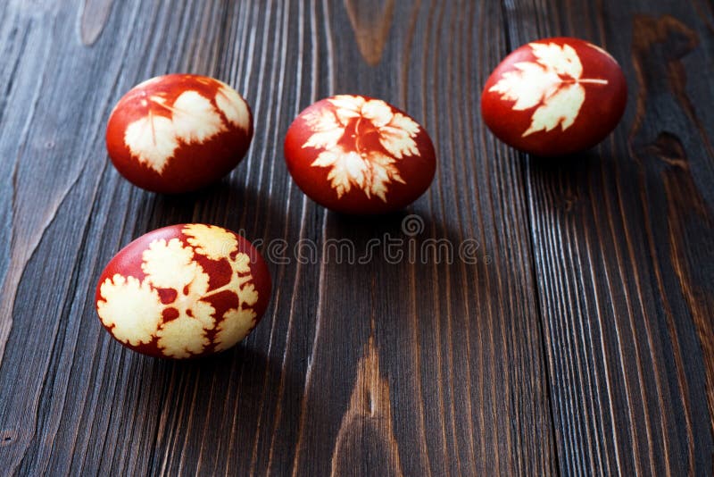 Red Easter Eggs. Postcard Concept with Copy Space, Free Space for Text ...