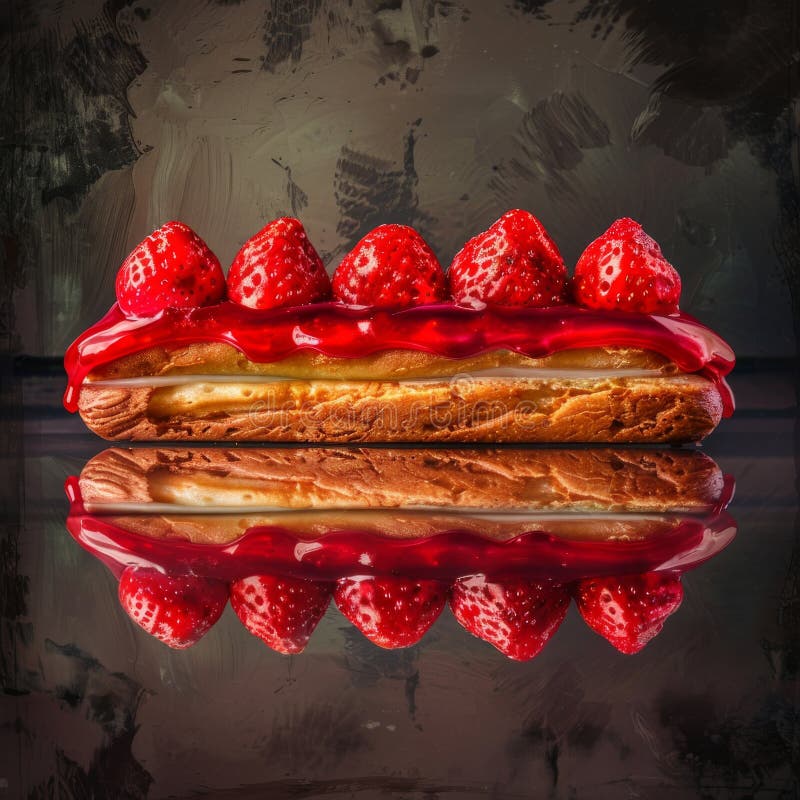 Red Eclair Cake, Delicious Delicious Dessert, Strawberry Mirror Glazed ...