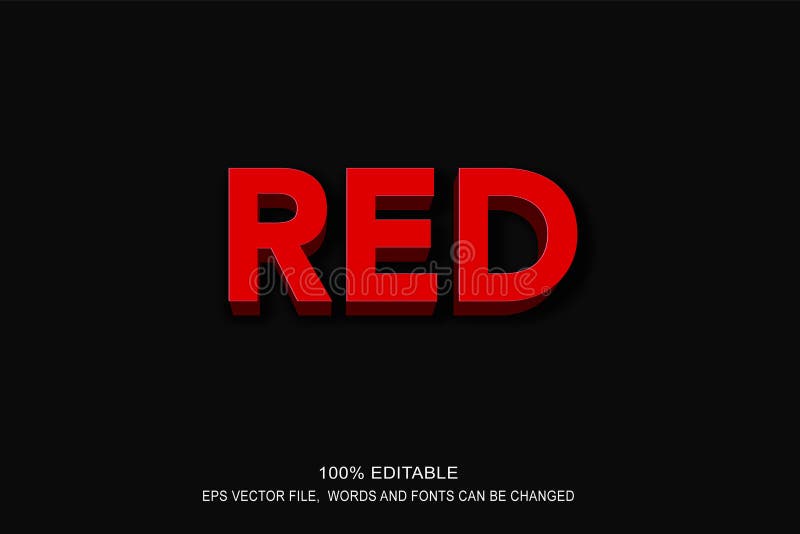 Red Editable Fonts Color Vector Eps Stock Vector - Illustration of text ...