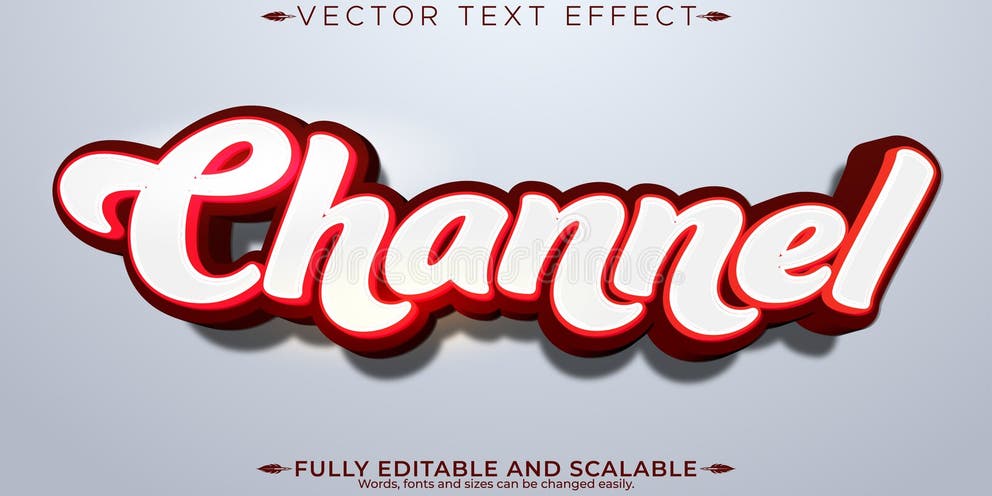 Red Editable Text Effect, Editable Social and Media Text Style Stock ...