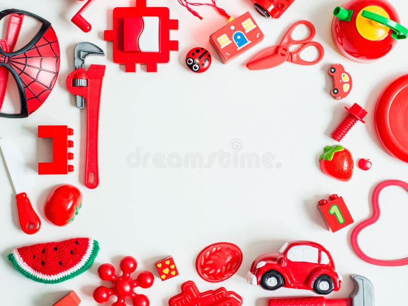 Red educational toys stock photo. Image of leisure, blue - 114034642