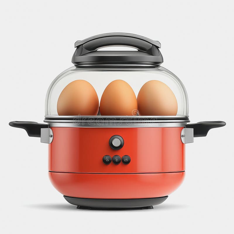 Red Egg Cooker Stylish Kitchen Appliance Perfect for Cooking Eggs ...