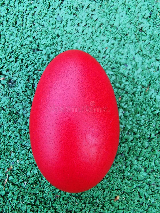 Red egg on green stock image. Image of produce, petal - 183329773