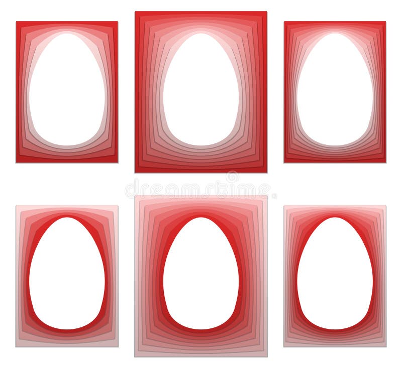 Red Egg Shaped Frame Collection Stock Illustrations – 3 Red Egg Shaped ...