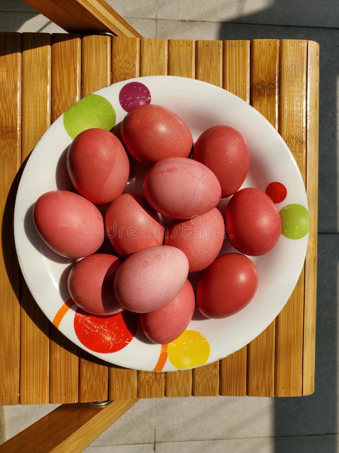 Red eggs for birthday stock image. Image of birthday - 165319153