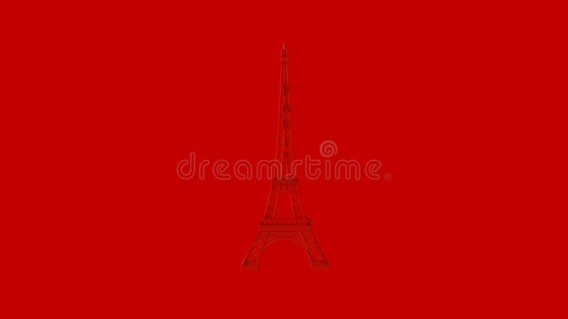 Red Eiffel tower stock illustration. Illustration of angle - 189115579