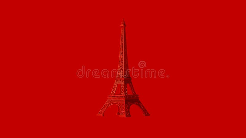 Red Eiffel tower stock illustration. Illustration of colour - 189115610