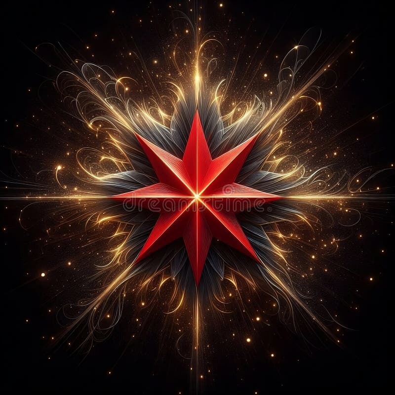 A red eight-pointed star stock illustration. Illustration of popularity ...