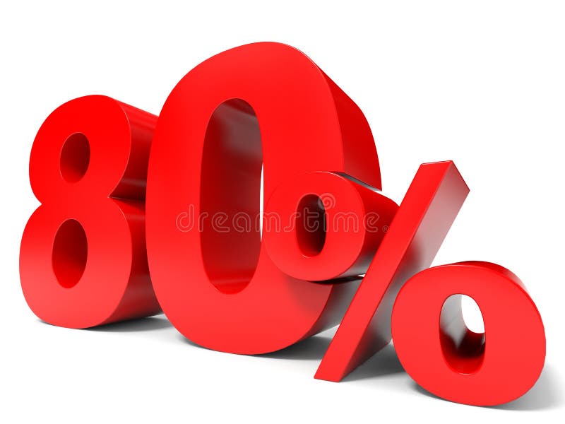 Red Eighty Percent Off. Discount 80 Stock Illustration - Illustration ...