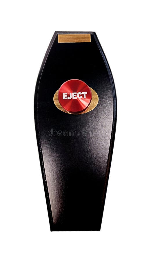 Eject Button on a Coffin stock image. Image of expell - 312141889