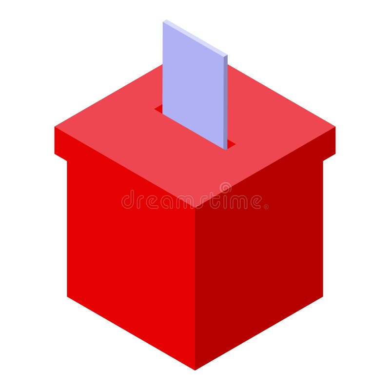 Red Election Box Receiving Ballot Paper Isometric View Stock Vector ...