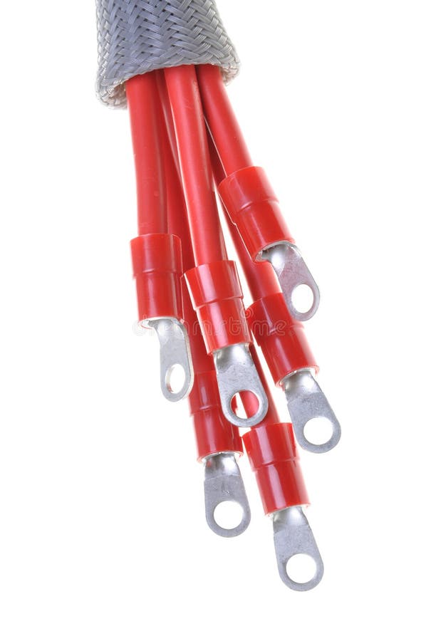 Red Electric Cables in a Protective Tube Stock Image - Image of ...