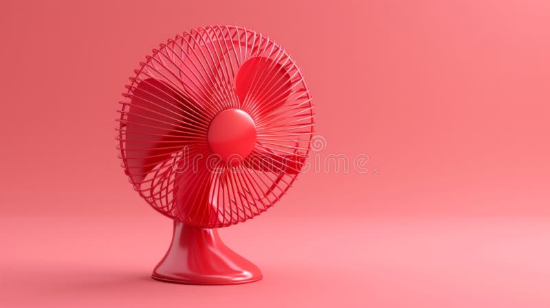 Red Electric Fan in Red Interior Stock Photo - Image of isolated, axle ...