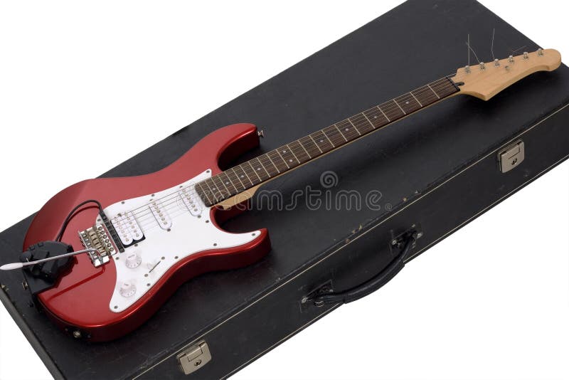Red electric guitar stock image. Image of classical, fender - 13320629