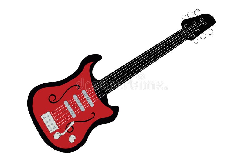 Red Electric Guitar stock vector. Illustration of modern - 7585570
