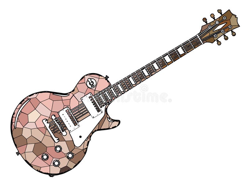 Red Electric Guitar stock vector. Illustration of tuners - 182000340
