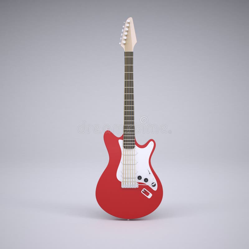 Red electric guitar stock illustration. Illustration of party - 30797823