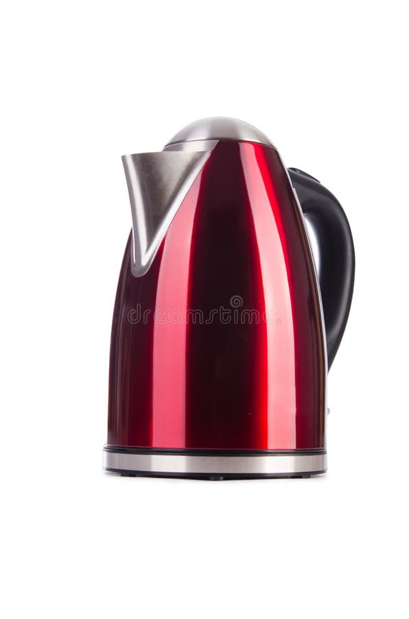 Red electric kettle stock photo. Image of drink, white - 40890452
