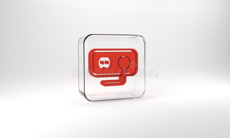 Red Electrical Outlet Icon Isolated on Grey Background. Power Socket ...