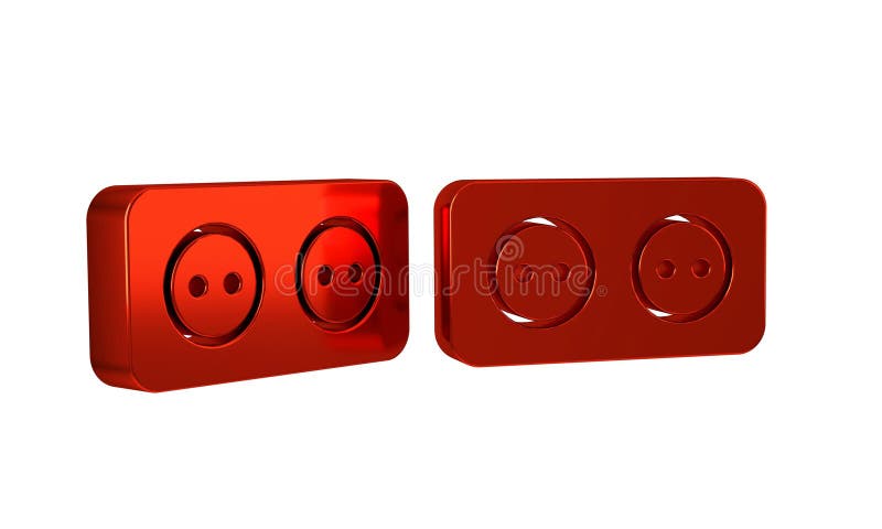Red Electrical Outlet Icon Isolated on Transparent Background. Power ...