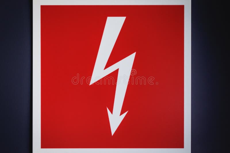 Red electricity sign stock photo. Image of danger, ground - 254018746
