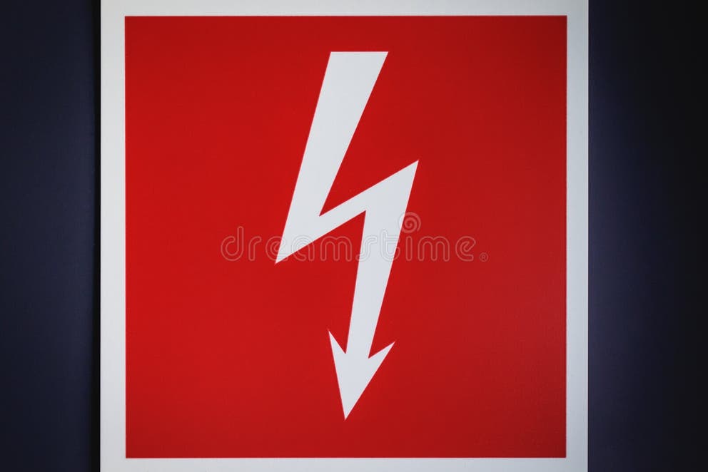 Red electricity sign stock photo. Image of danger, ground - 254018746
