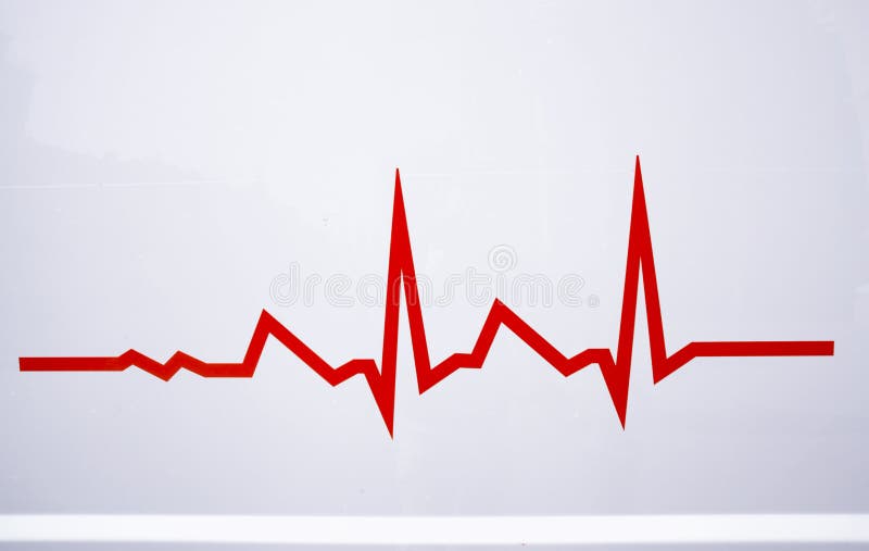Red electrocardiogram line stock image. Image of emergency - 69488665