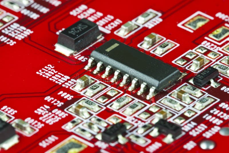 Red electronic circuit stock image. Image of engineer - 15130661