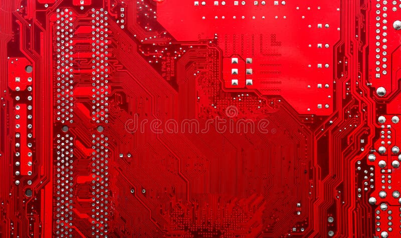 Red Electronic Circuit Board Stock Image - Image of engineering, card ...