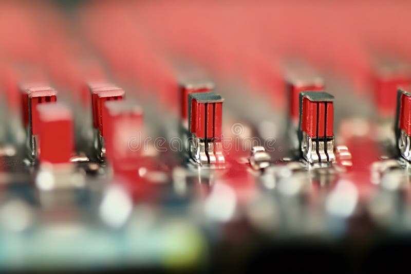 Red Electronic Components Standing Circuit Board Stock Photos - Free ...
