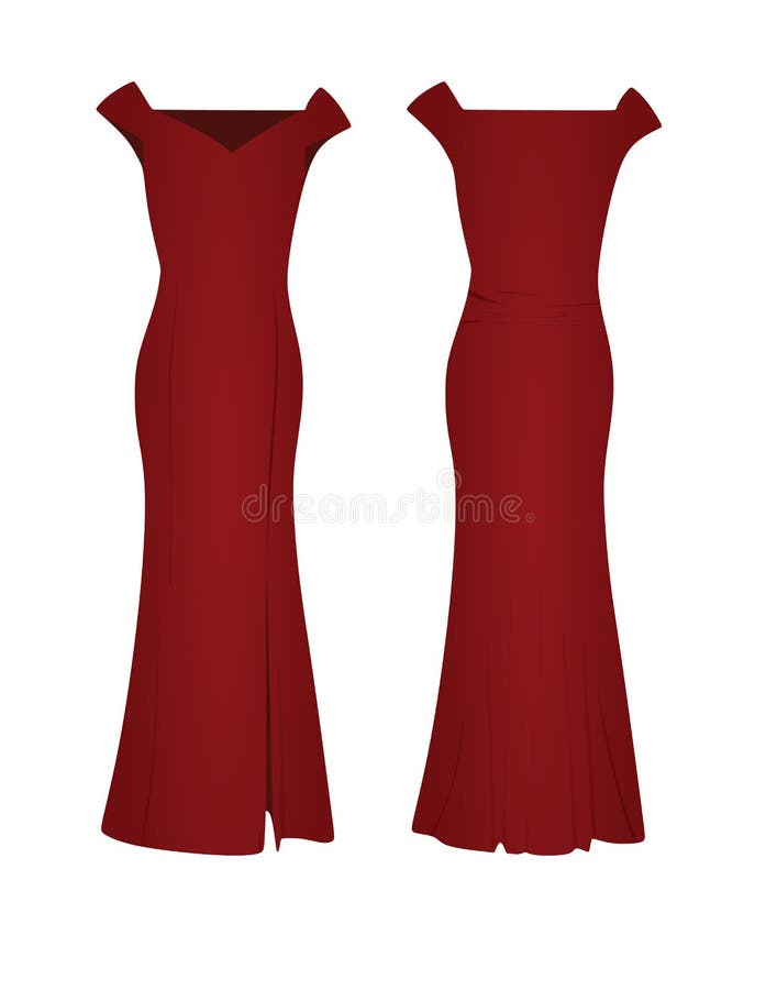 Red elegant dress stock vector. Illustration of dress - 160618650