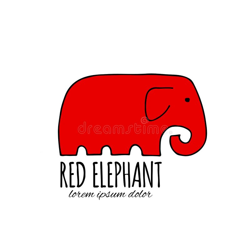 Red elephant design stock vector. Illustration of simple - 130772392