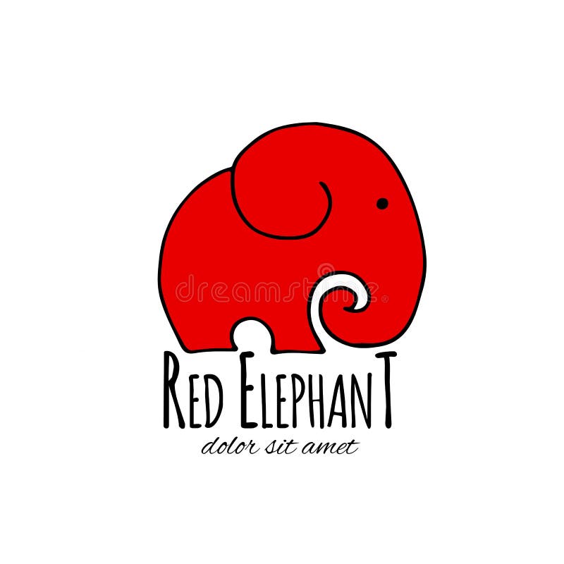 Red elephant design stock vector. Illustration of abstract - 130772481