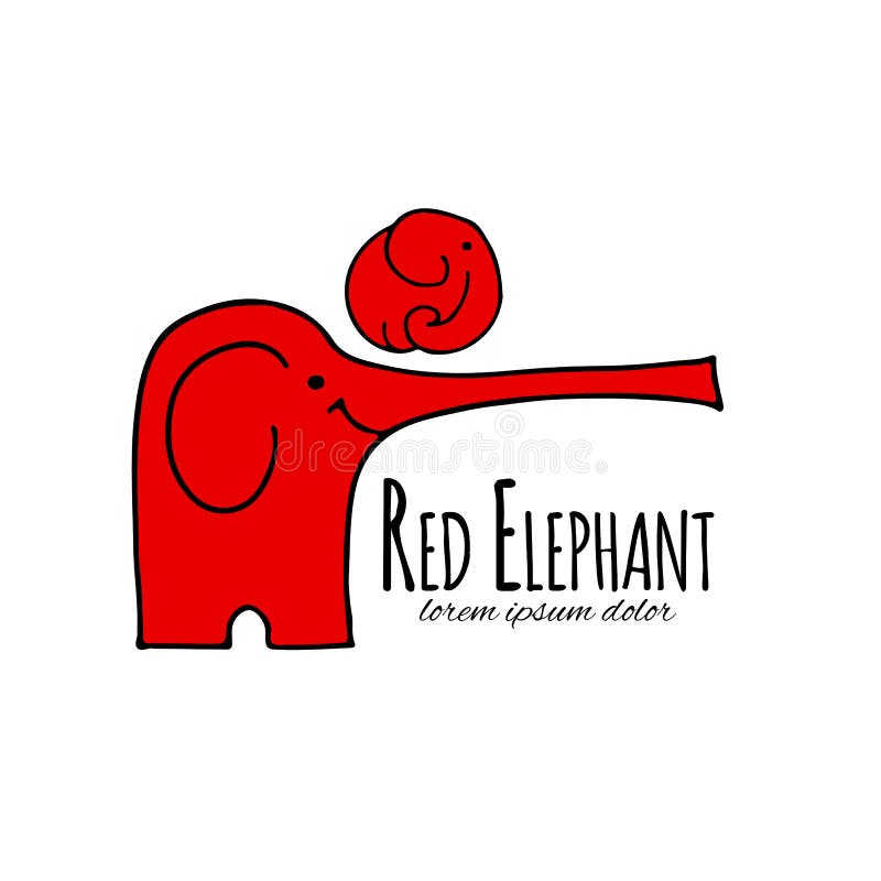 Red elephant design stock vector. Illustration of mammal - 130772648