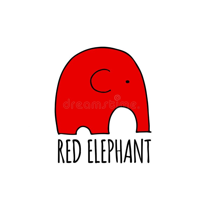 Red elephant design stock vector. Illustration of flat - 130772947