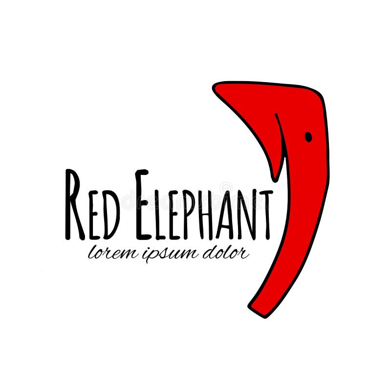 Red elephant design stock vector. Illustration of flat - 130773048
