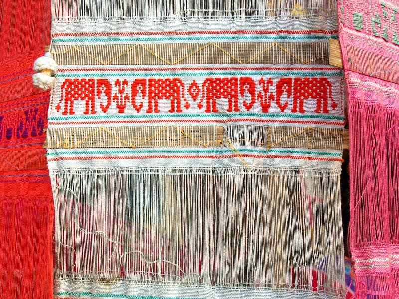 Red Elephant on White Cotton Flag Stock Photo - Image of craftsman ...