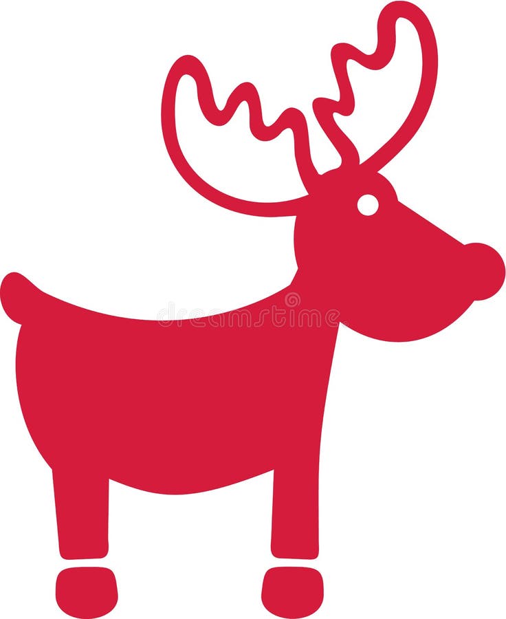 Red elk icon stock vector. Illustration of symbol, icon - 58044030
