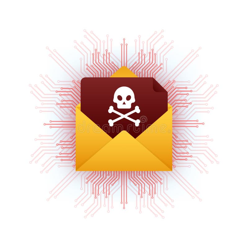 Red Email Virus. Computer Screen. Virus, Piracy, Hacking and Security ...