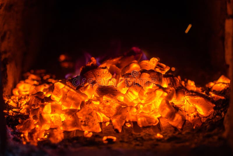 Red Ember on Black Background. Hot Red Embers Background Stock Image ...