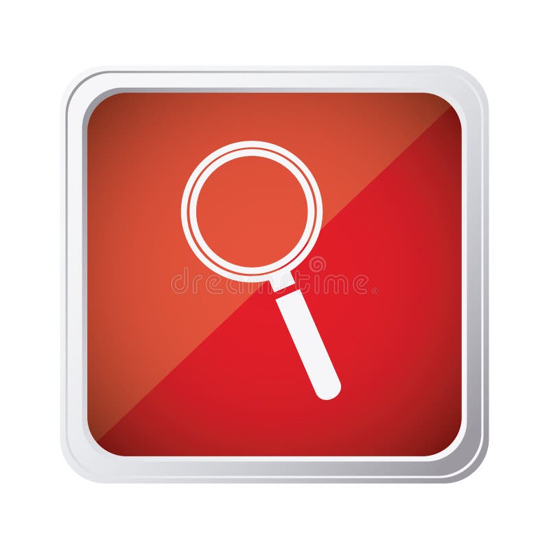 Red Emblem Agnifying Glass Icon Stock Illustration - Illustration of ...