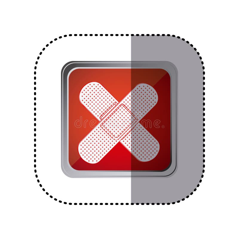 Red emblem aid band icon stock illustration. Illustration of plaster ...