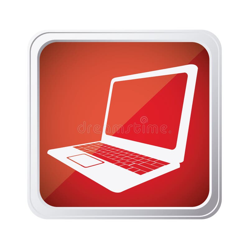 Red emblem laptop icon stock illustration. Illustration of clipart ...
