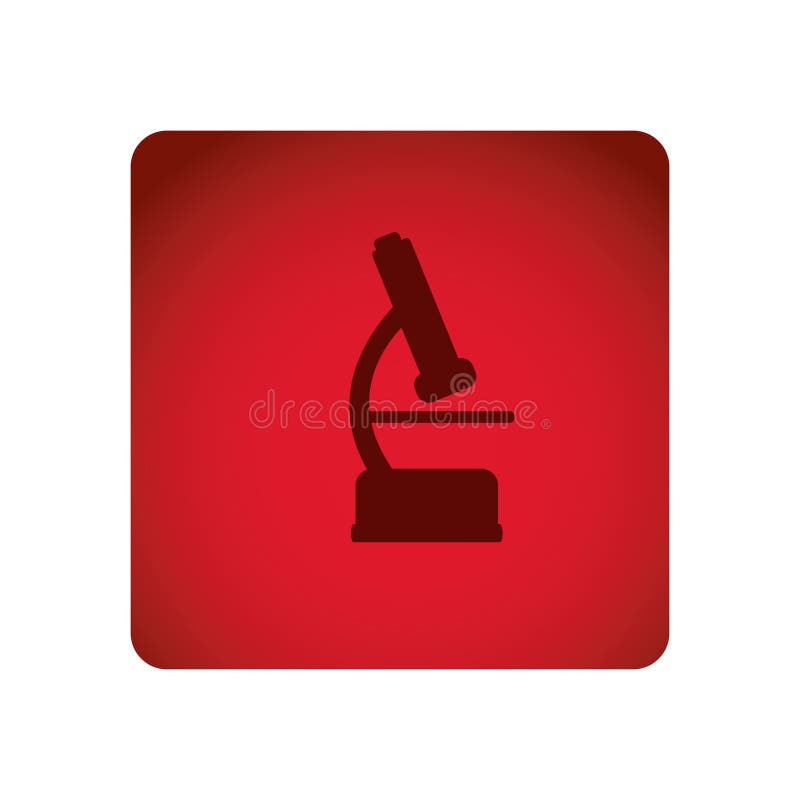 Red emblem microscope icon stock illustration. Illustration of icon ...