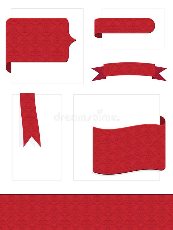 Red embossed tabs stock vector. Illustration of paper - 18583656