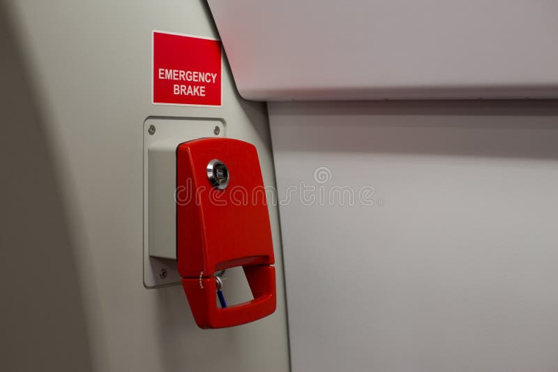 Red emergency brake lever stock image. Image of situation - 305099387