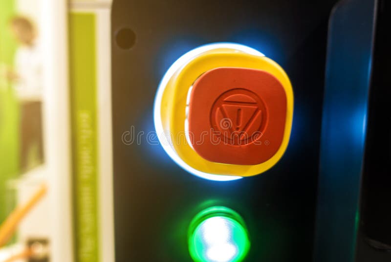 Red Emergency Button with Backlight Stock Photo - Image of point, alert ...