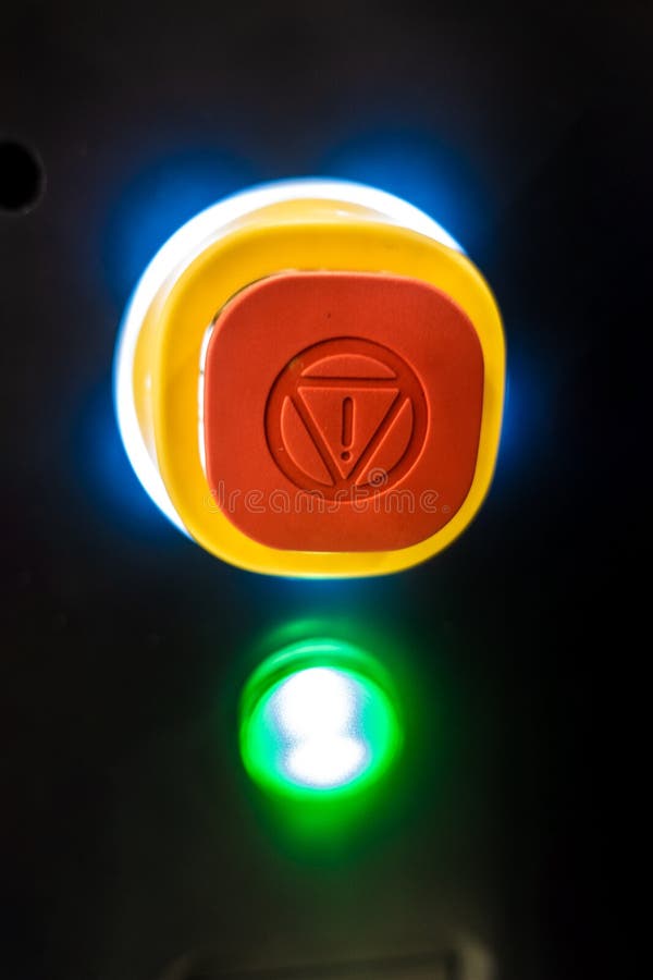 Red Emergency Button with Backlight Stock Image - Image of device ...