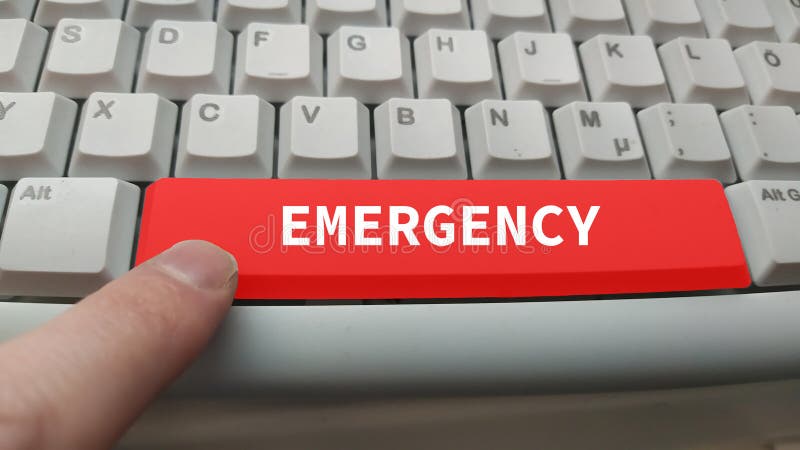 Emergency Button on a Computer Keyboard Stock Photo - Image of speech ...