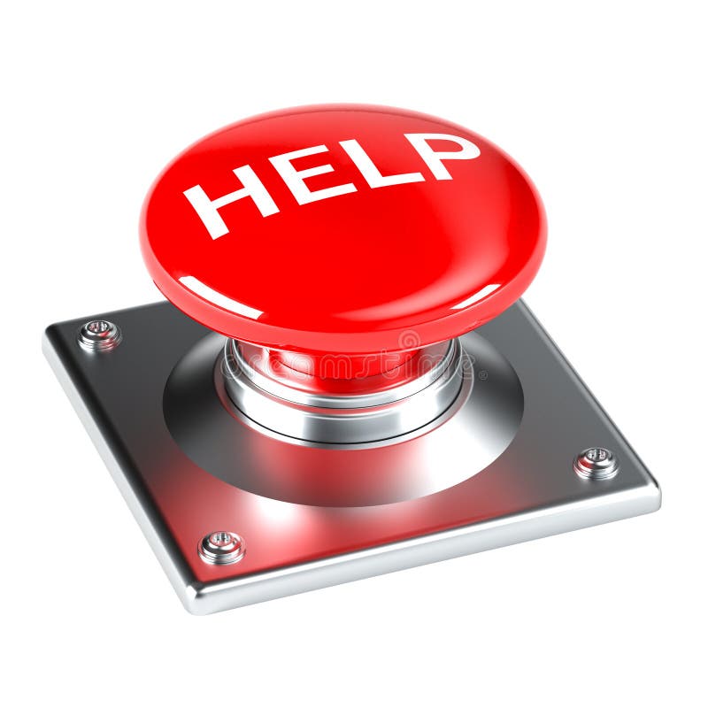 Red Emergency Button with Help Sign Stock Illustration - Illustration ...